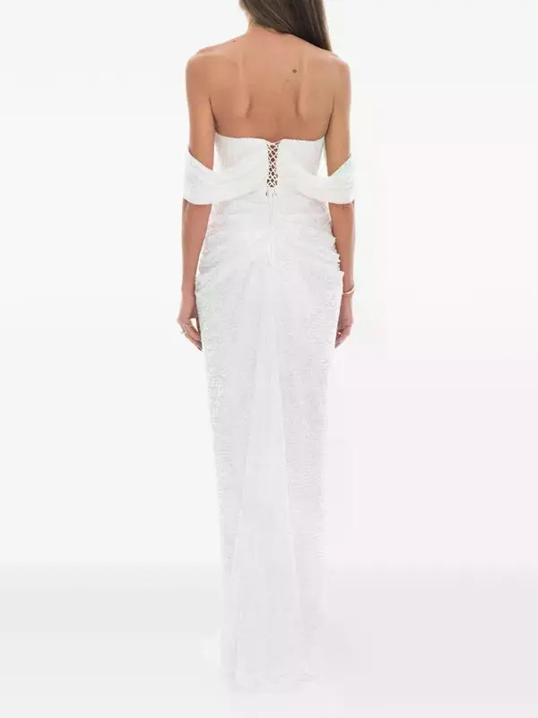 ANA RADU Off-shoulder Sequinned Gown