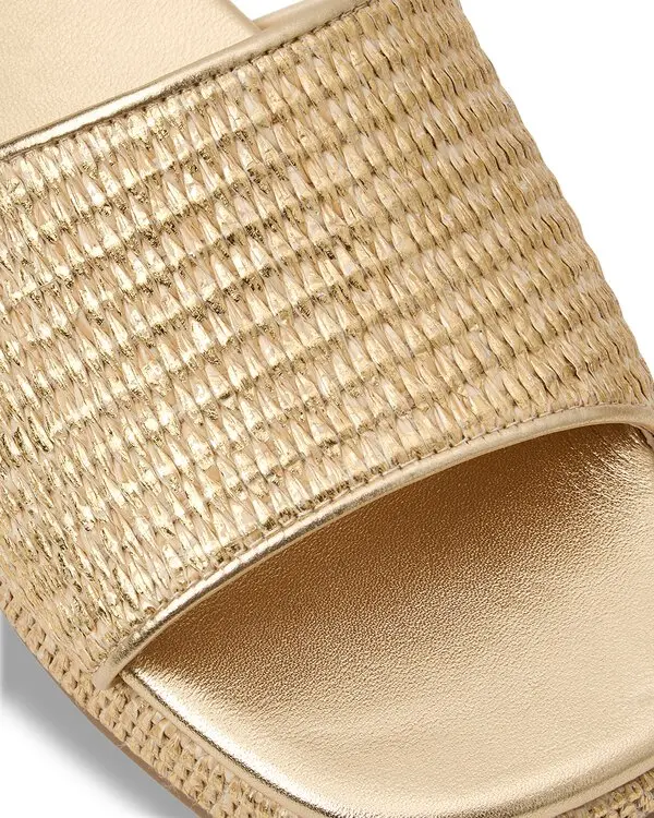 Jack Rogers Bay Raffia Flatform Sandals - Gold