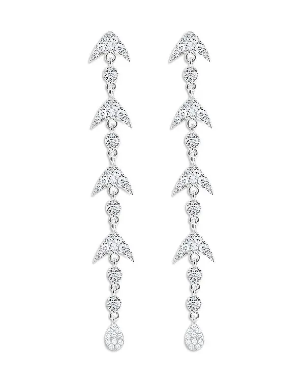 Meira T 14k Gold Diamond Arrow Drop Earrings - White