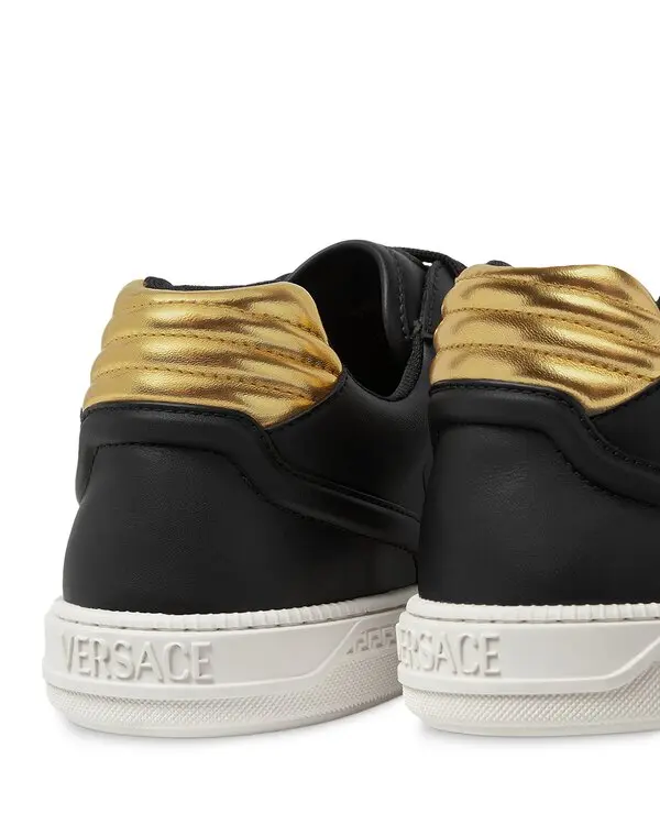 Versace Leather Sneakers - Black