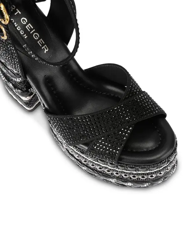 Kurt Geiger Chelsea Scarf Platform Sandals - Charcoal