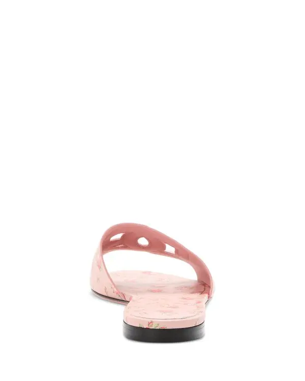 Dolce & Gabbana Flat Slides - Roses/black