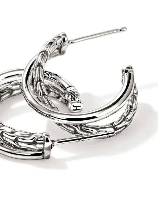 John Hardy Jh Essentials Crossover Hoop Earrings - Silver