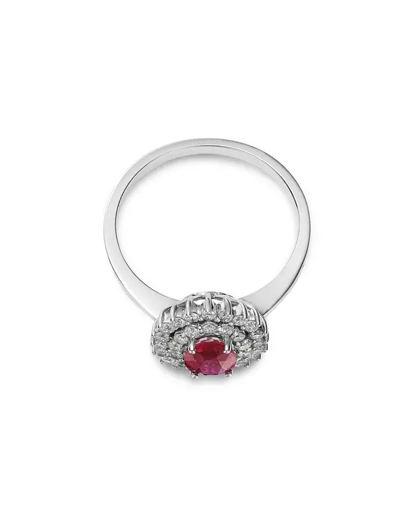 Bloomingdale'S Ruby And Diamond Halo Ring - Red/white