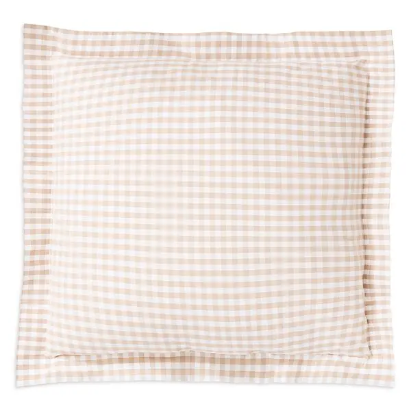 PETITE PLUME Gingham Sham, Euro - Camel