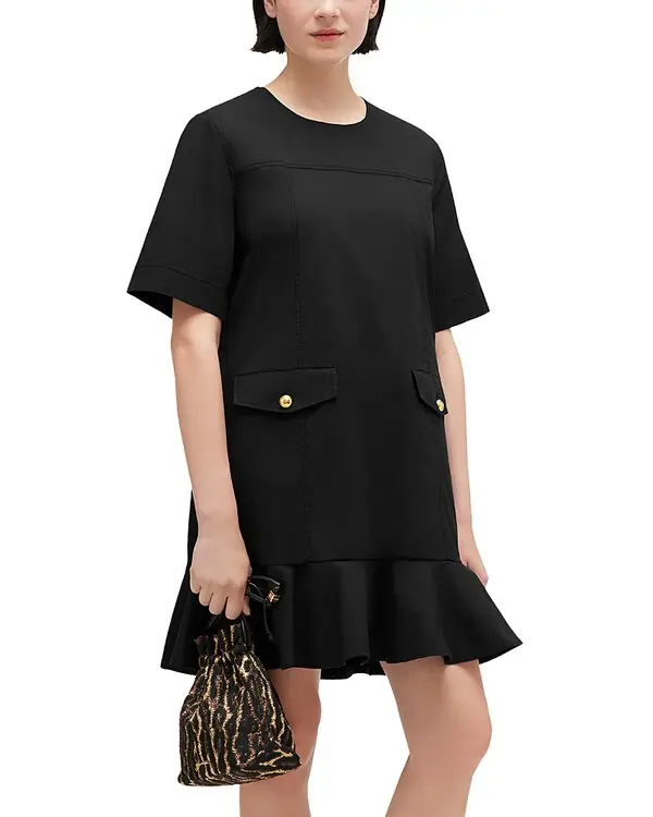 GANNI Short Sleeve Minidress - Black