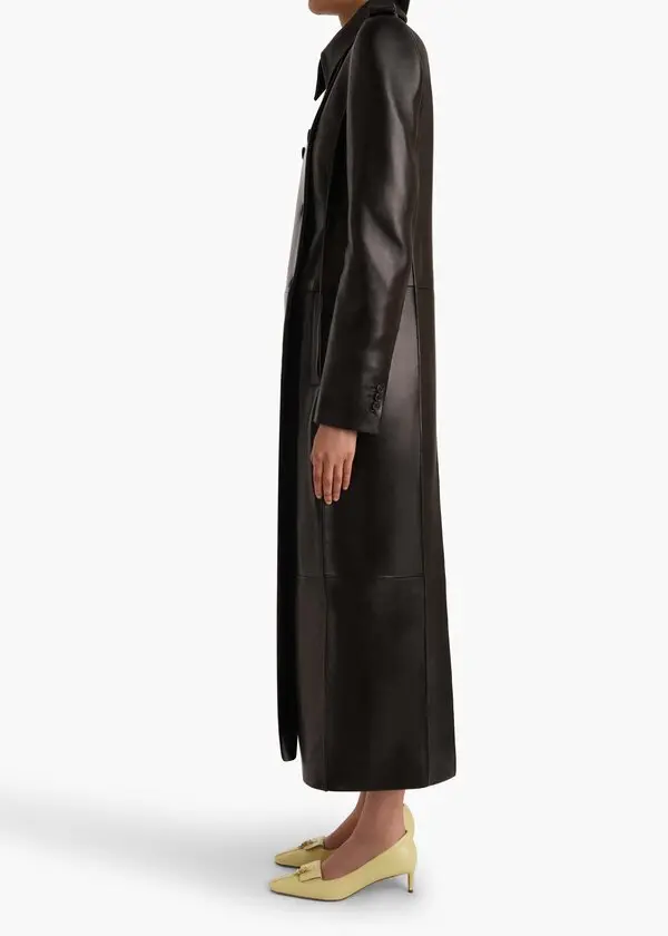 Khaite Alton Leather Trench Coat