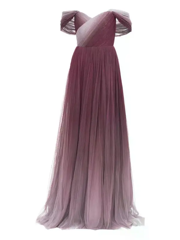 ANA RADU Off-shoulder Gradient Tulle Gown