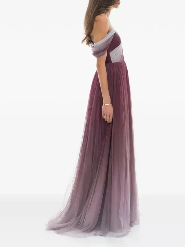 ANA RADU Off-shoulder Gradient Tulle Gown