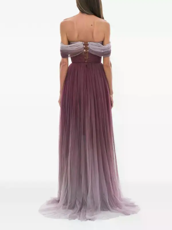 ANA RADU Off-shoulder Gradient Tulle Gown