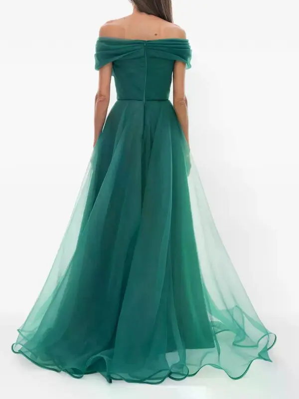 ANA RADU Off-shoulder Draped Gown - Green