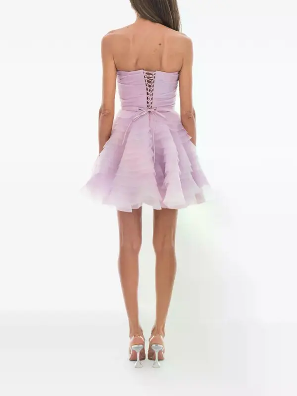 ANA RADU Strapless Ruffled Mini Dress