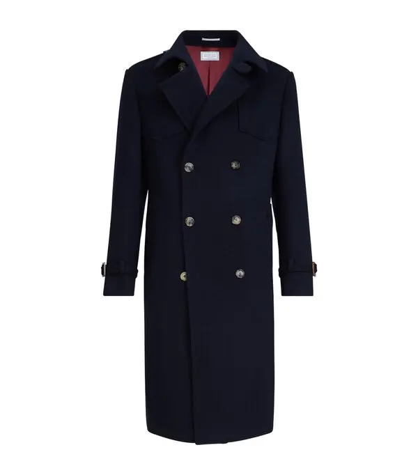 Brunello Cucinelli Wool Flannel Double-cloth Trench Coat