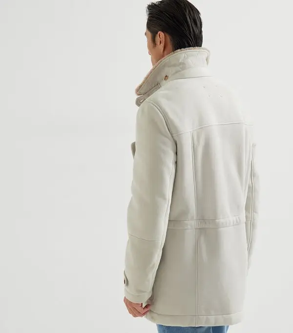 Brunello Cucinelli Suede Shearling Overcoat