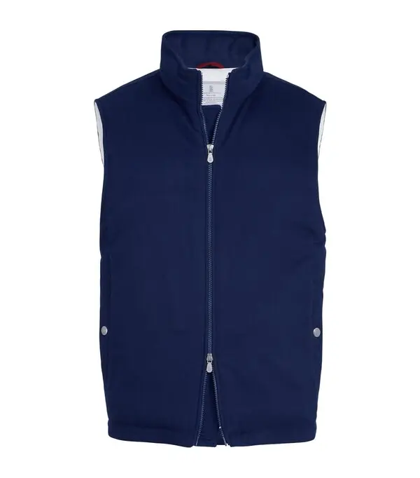 Brunello Cucinelli Down-fill Wool Flannel Gilet