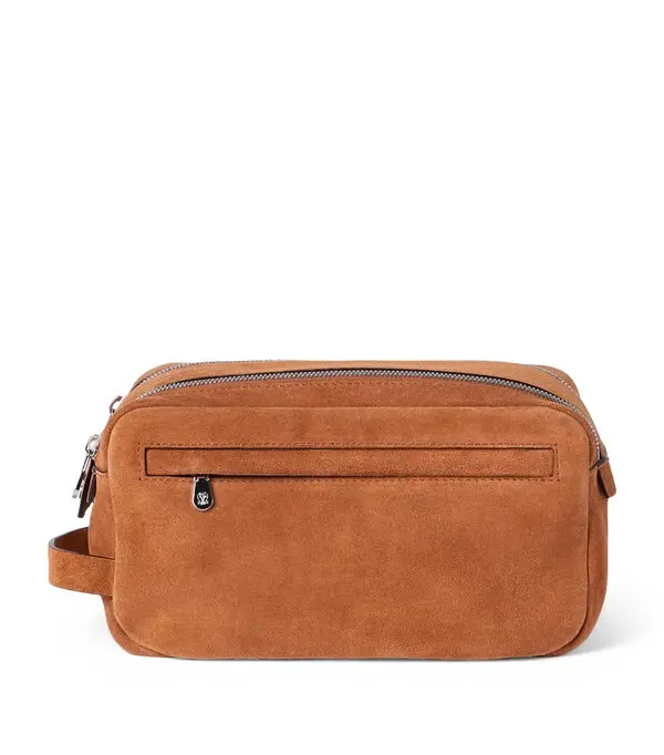Brunello Cucinelli Suede Wash Bag - Brown