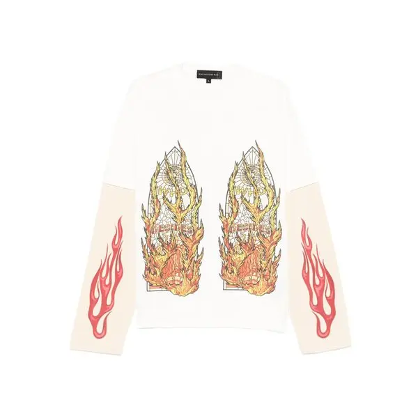 WHO DECIDES WAR BY EV BRAVADO Long Sleeve Crew Neck - White