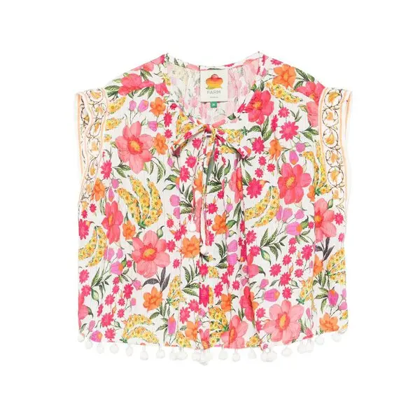 Farm Rio Floral Print Sleeveless Top - Multicolor