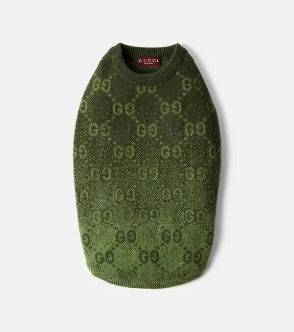 Gucci Gg Wool Jacquard Dog Sweater