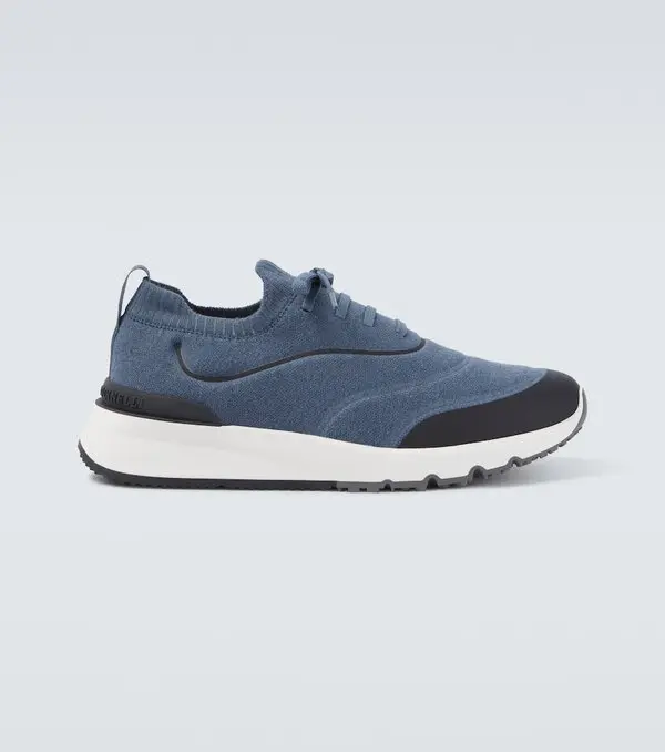 Brunello Cucinelli Techno Knitted Sneakers - Blue