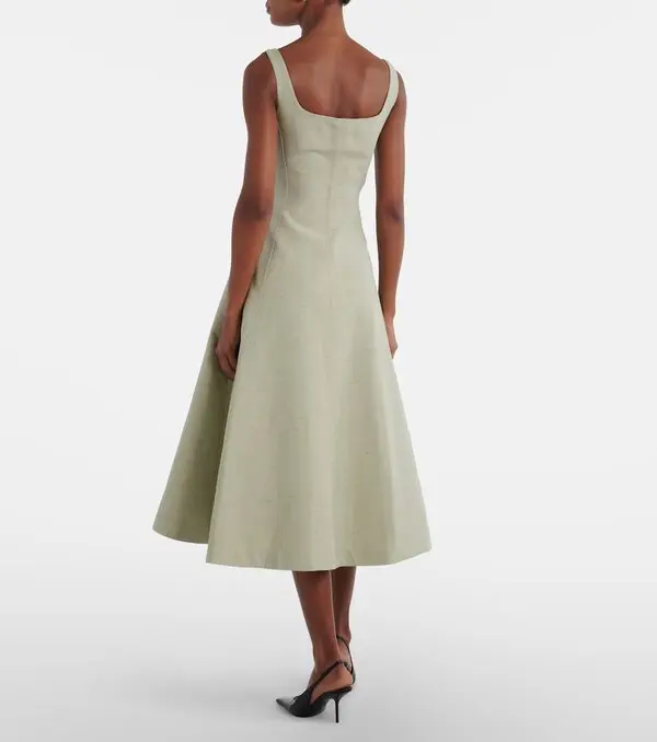 Altuzarra Orrie Cotton-blend Midi Dress - Green