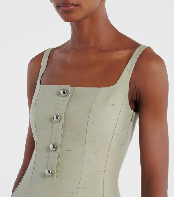 Altuzarra Orrie Cotton-blend Midi Dress - Green