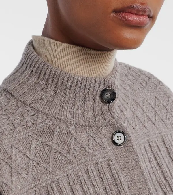 Altuzarra Amory Cable-knit Wool-blend Cardigan - Grey