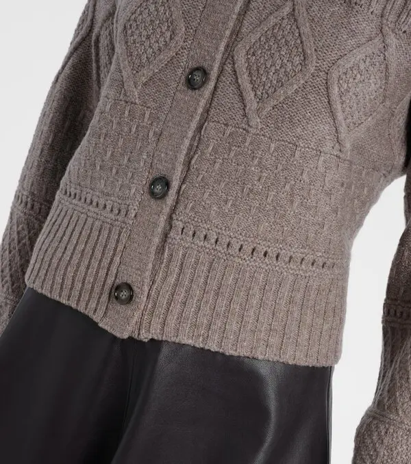Altuzarra Amory Cable-knit Wool-blend Cardigan - Grey