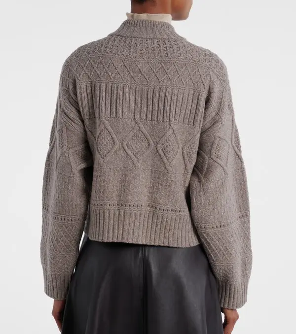 Altuzarra Amory Cable-knit Wool-blend Cardigan - Grey
