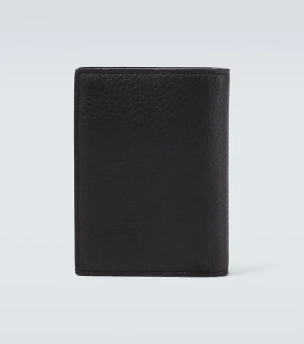 Saint Laurent Tiny Cassandre Leather Bi-fold Wallet - Blue