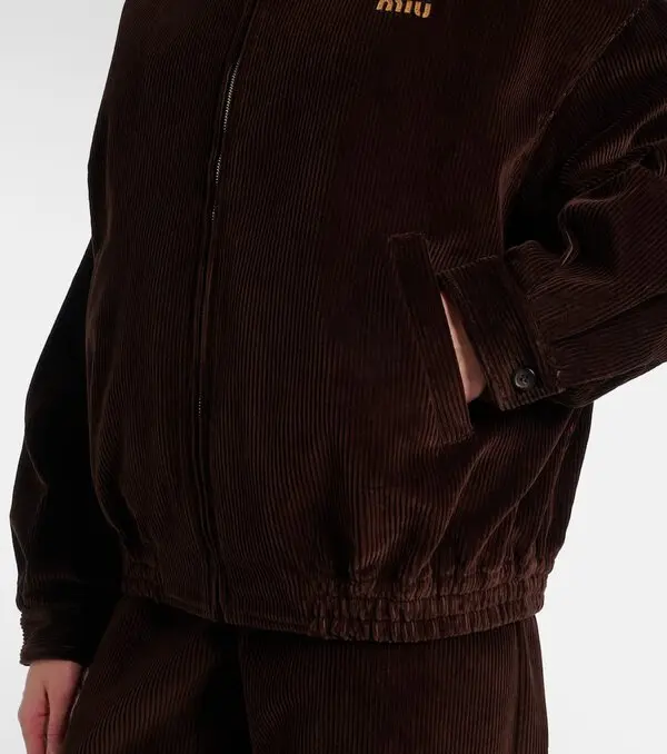 Miu Miu Oversized Cotton Corduroy Blouson Jacket