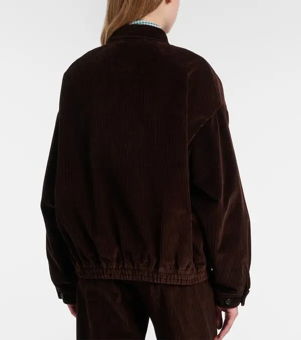 Miu Miu Oversized Cotton Corduroy Blouson Jacket - Brown