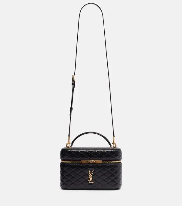 Saint Laurent Gaby Large Leather Vanity Bag - Black