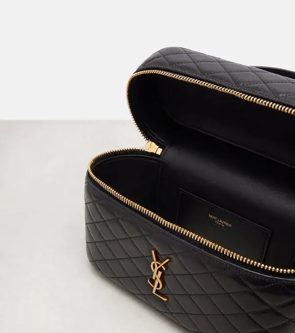 Saint Laurent Gaby Large Leather Vanity Bag - Black