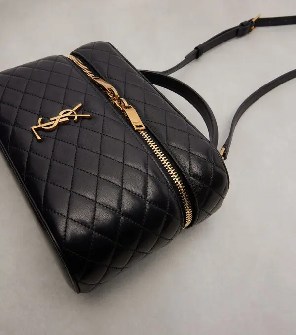 Saint Laurent Gaby Large Leather Vanity Bag - Black