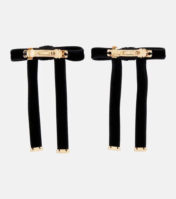 Prada Set Of 2 Bow-detail Velvet Barrettes