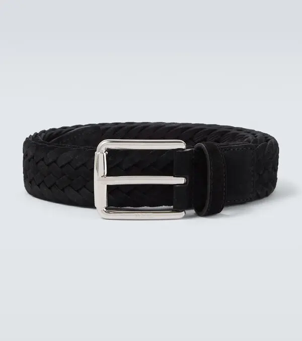 TOD'S Braided Suede Belt - Black