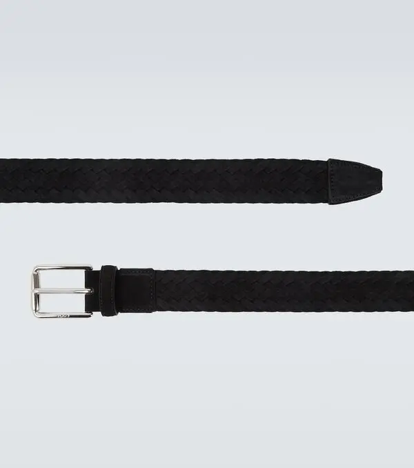 TOD'S Braided Suede Belt - Black
