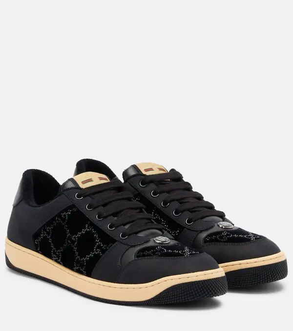 Gucci Screener Leather Sneakers - Black