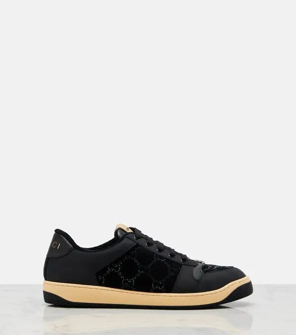 Gucci Screener Leather Sneakers - Black