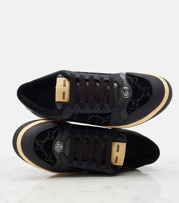 Gucci Screener Leather Sneakers - Black