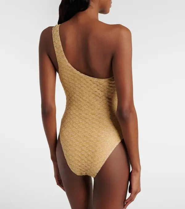 Missoni One-shoulder Lamé Swimsuit