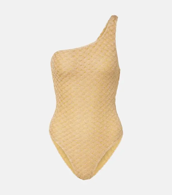 Missoni One-shoulder Lamé Swimsuit - Gold