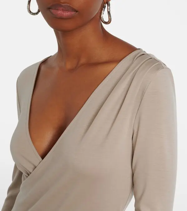 Max Mara Adagio Virgin Wool Wrap Top - Beige