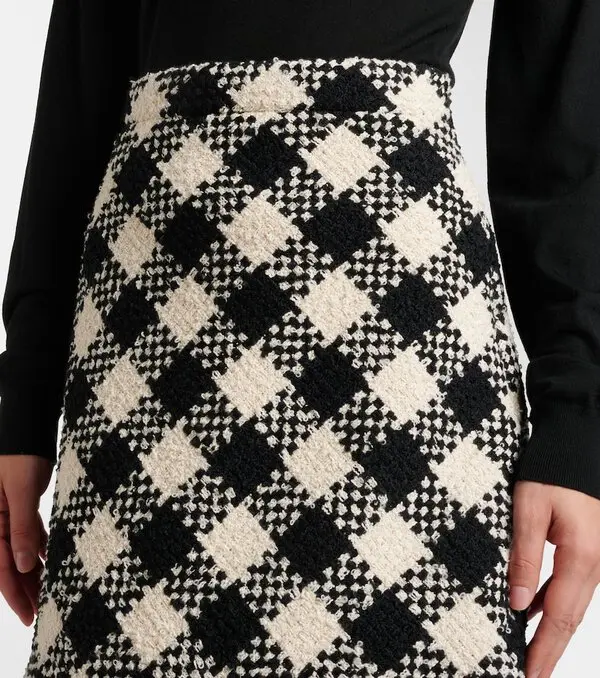 Valentino Garavani Cotton And Wool-blend Tweed Miniskirt - Black