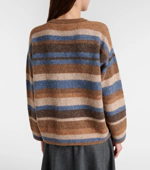 Max Mara Volare Striped Alpaca-blend Sweater