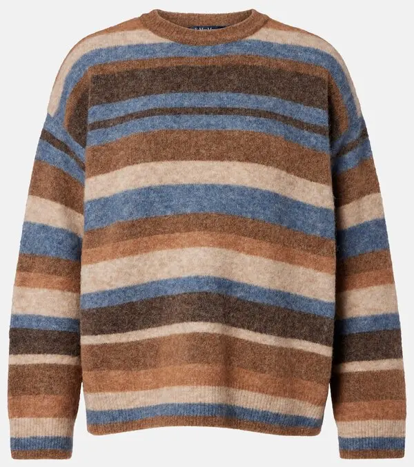 Max Mara Volare Striped Alpaca-blend Sweater - Beige