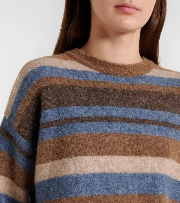 Max Mara Volare Striped Alpaca-blend Sweater