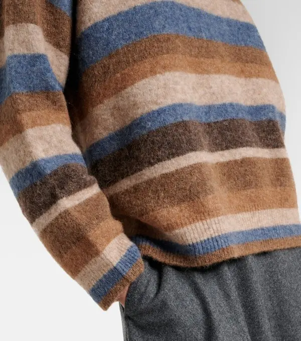 Max Mara Volare Striped Alpaca-blend Sweater
