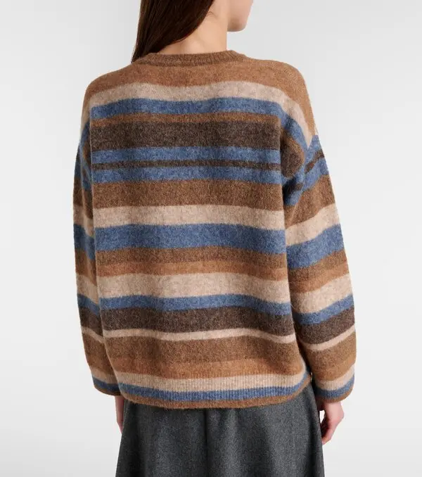 Max Mara Volare Striped Alpaca-blend Sweater